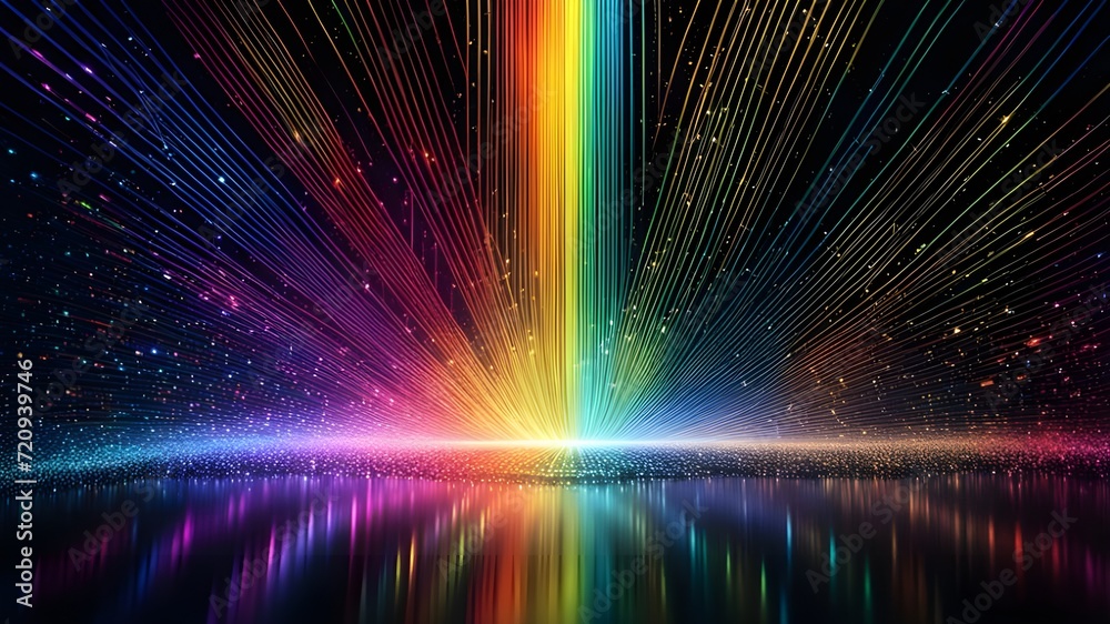 abstract rainbow background, hologram light rays, colorful rain, rays ...