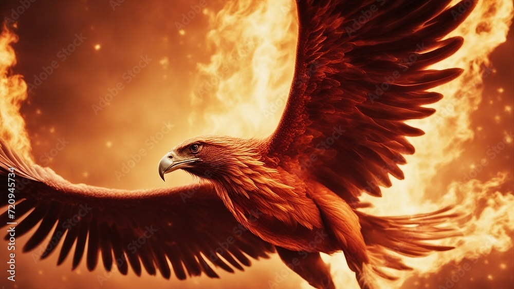 phoenix in flight fire phoenix that flies in the sky with speed and ...