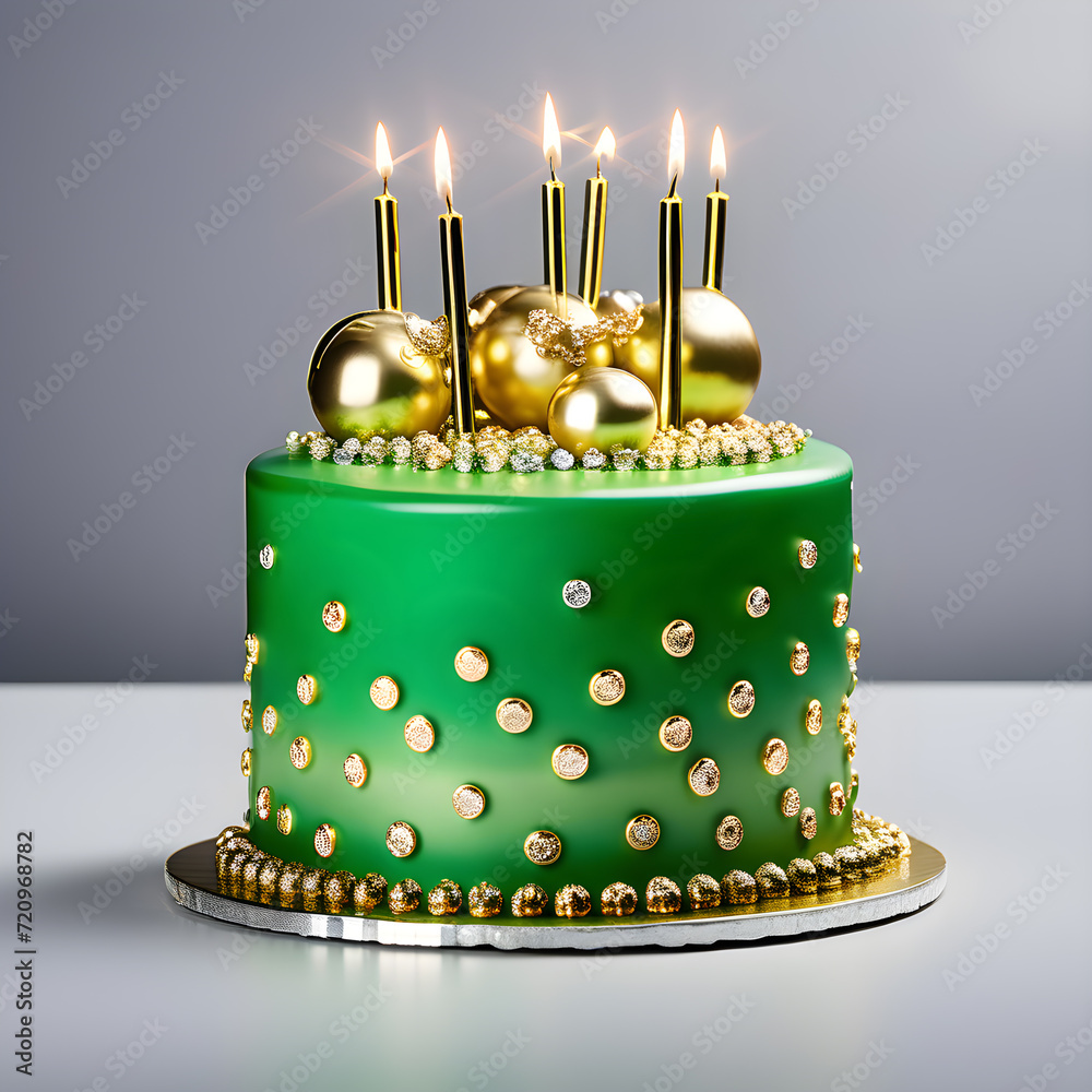 green wedding Cake with gem and diamonds on top, gem and diamonds ...