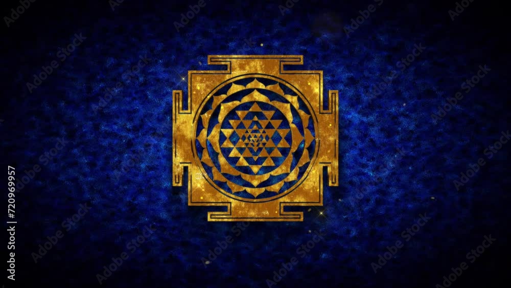 Sri Yantra Sacred Geometry Hinduism Symbol Gold Texture Glitter Dust ...