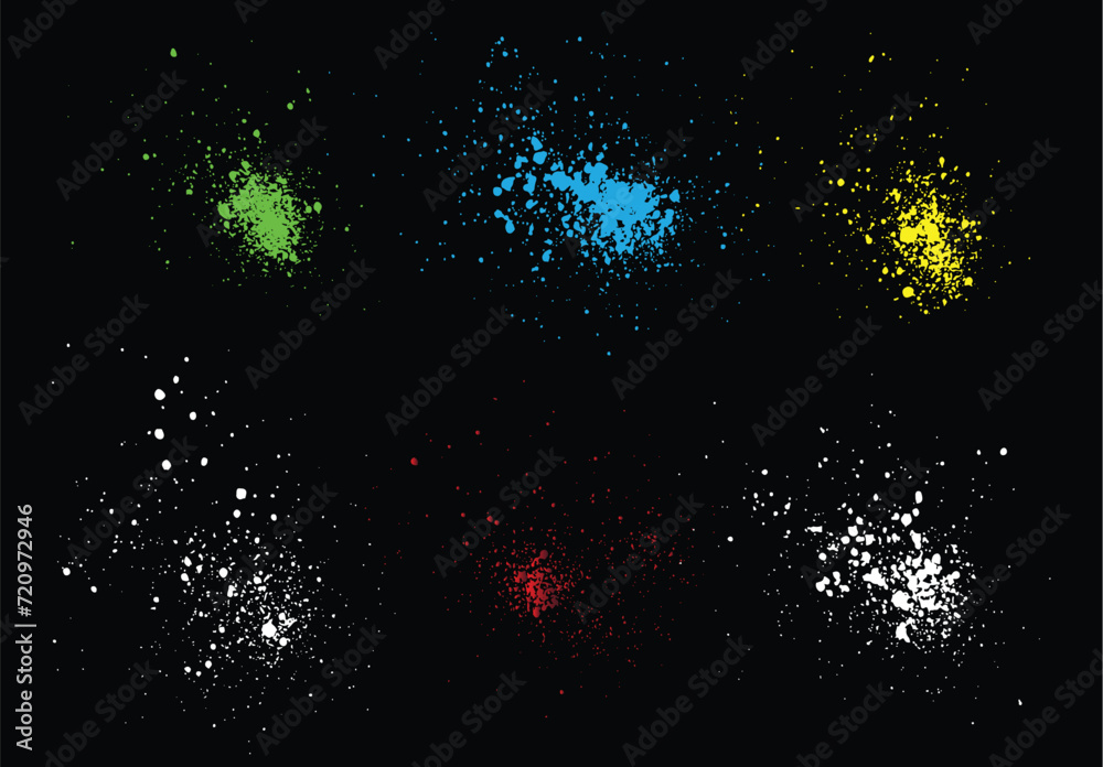 Bloody splatter hand drawn vector splatter colorful blood paint brush ...