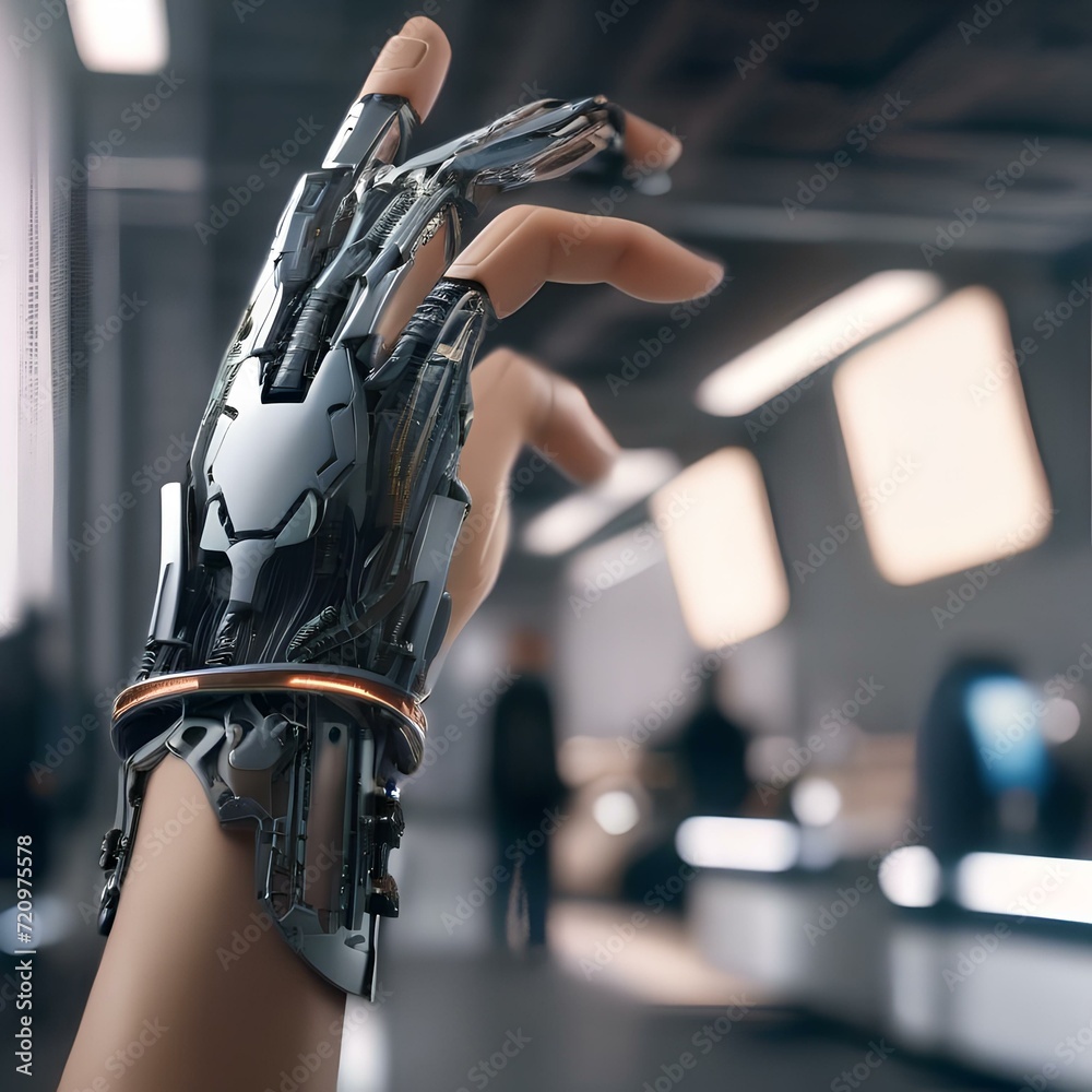 Cybernetic augmentation, human hand replaced with a robotic limb ...
