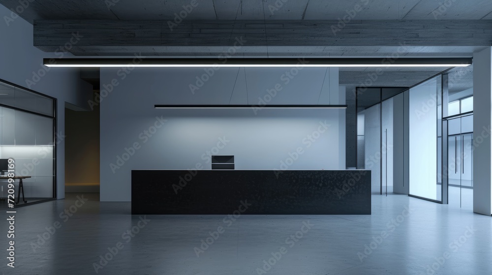 Interior design of a modern elegance office building hall with ...