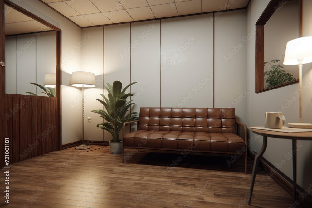 Interior design of a modern elegance office building hall with ...