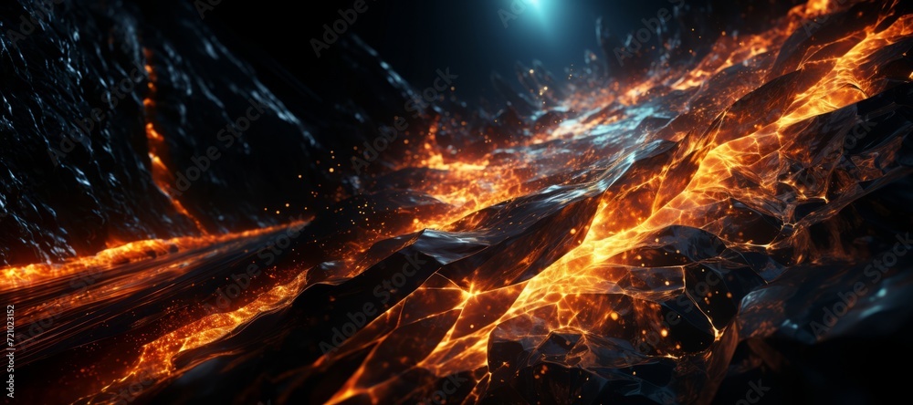 In a sci-fi-inspired setting, abstract neon lights illuminate the scene ...