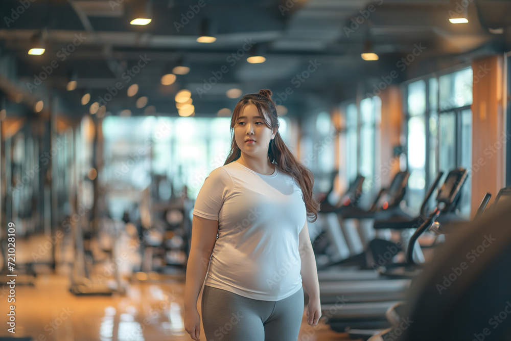 Beautiful Korean influencer plus size model taking a photo Stock Photo ...