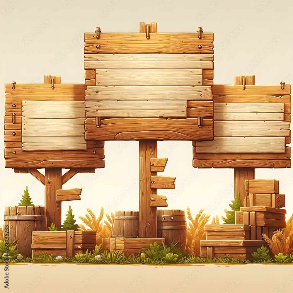 Set of Wooden Billboards, A Captivating Image Displaying the Rustic ...