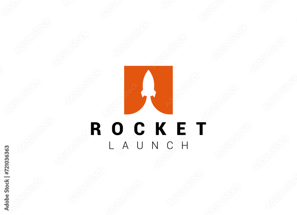 Launching Take Off Rocket Jet Plane Space modern logo word mark ...