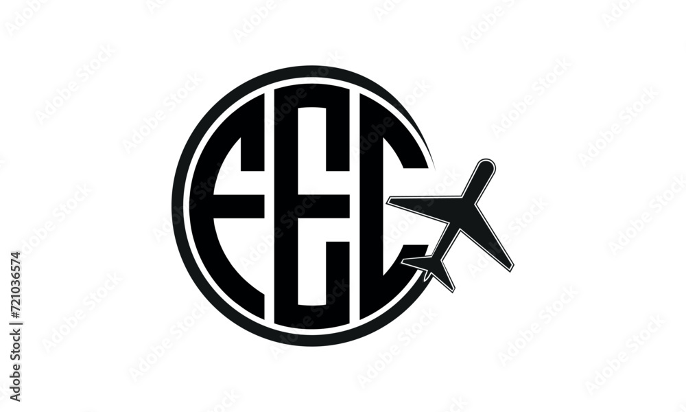FEC three initial letter circle tour & travel agency logo design vector ...