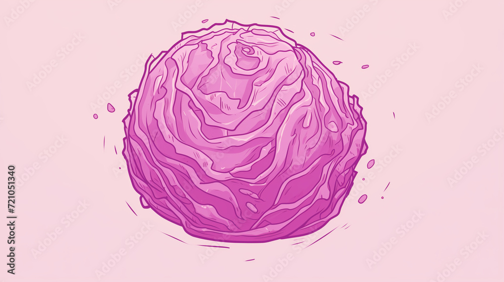 The inside of a red cabbage water color, cartoon, hand drawing ...