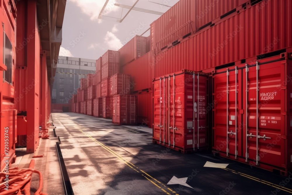 The RED container area, awash with a vivid sea of striking red ...