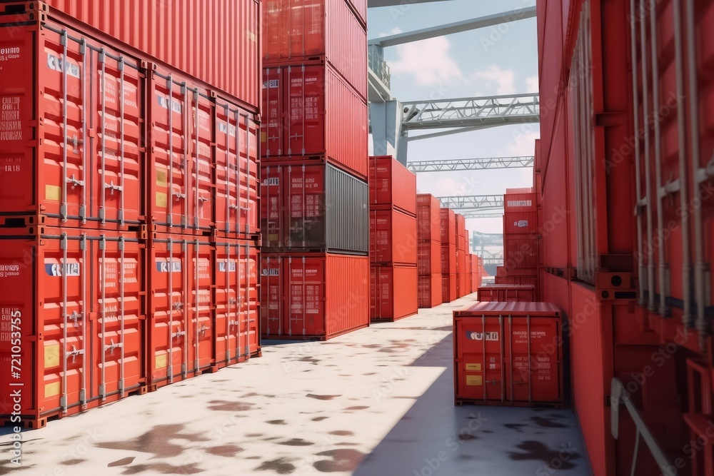The RED container area, awash with a vivid sea of striking red ...