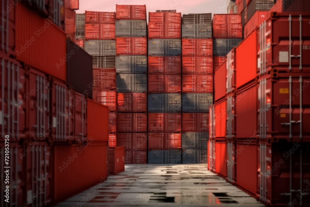 The RED container area, awash with a vivid sea of striking red ...