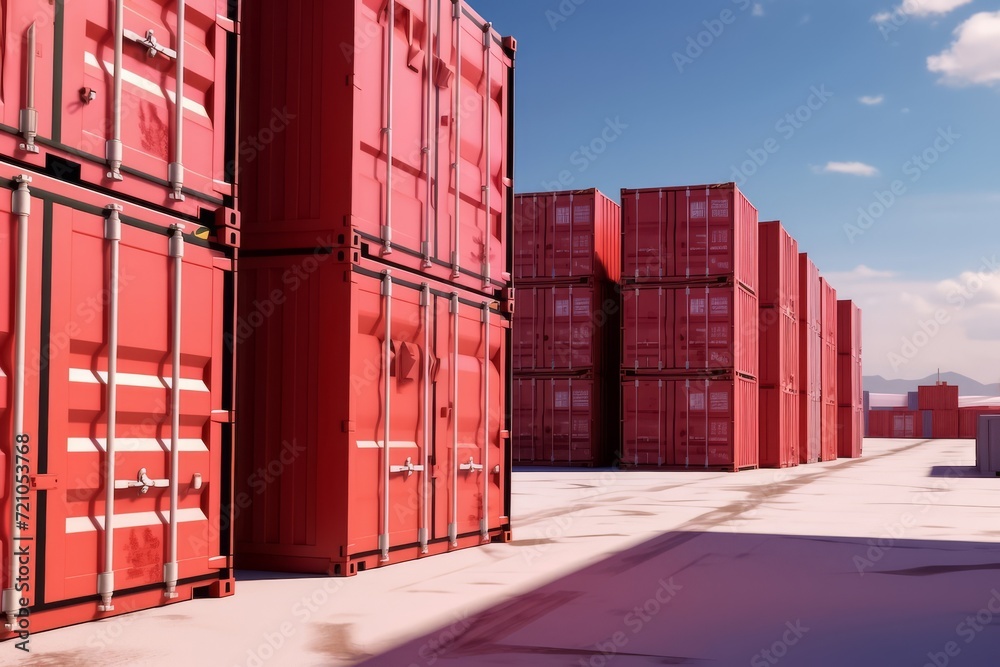 The RED container area, awash with a vivid sea of striking red ...