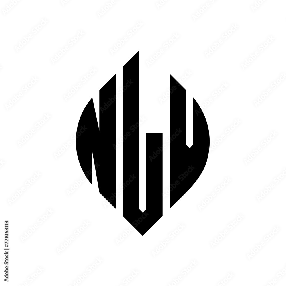 NLV circle letter logo design with circle and ellipse shape. NLV ...