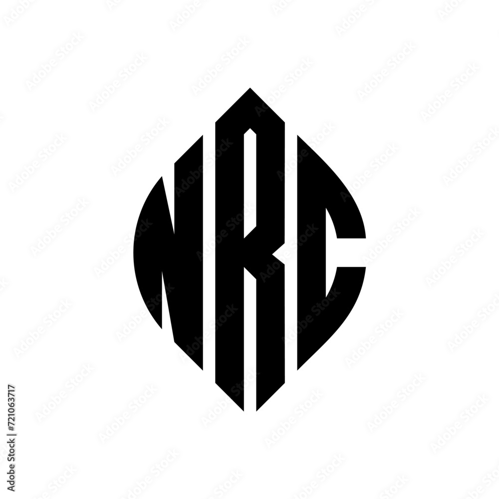 NRC circle letter logo design with circle and ellipse shape. NRC ...