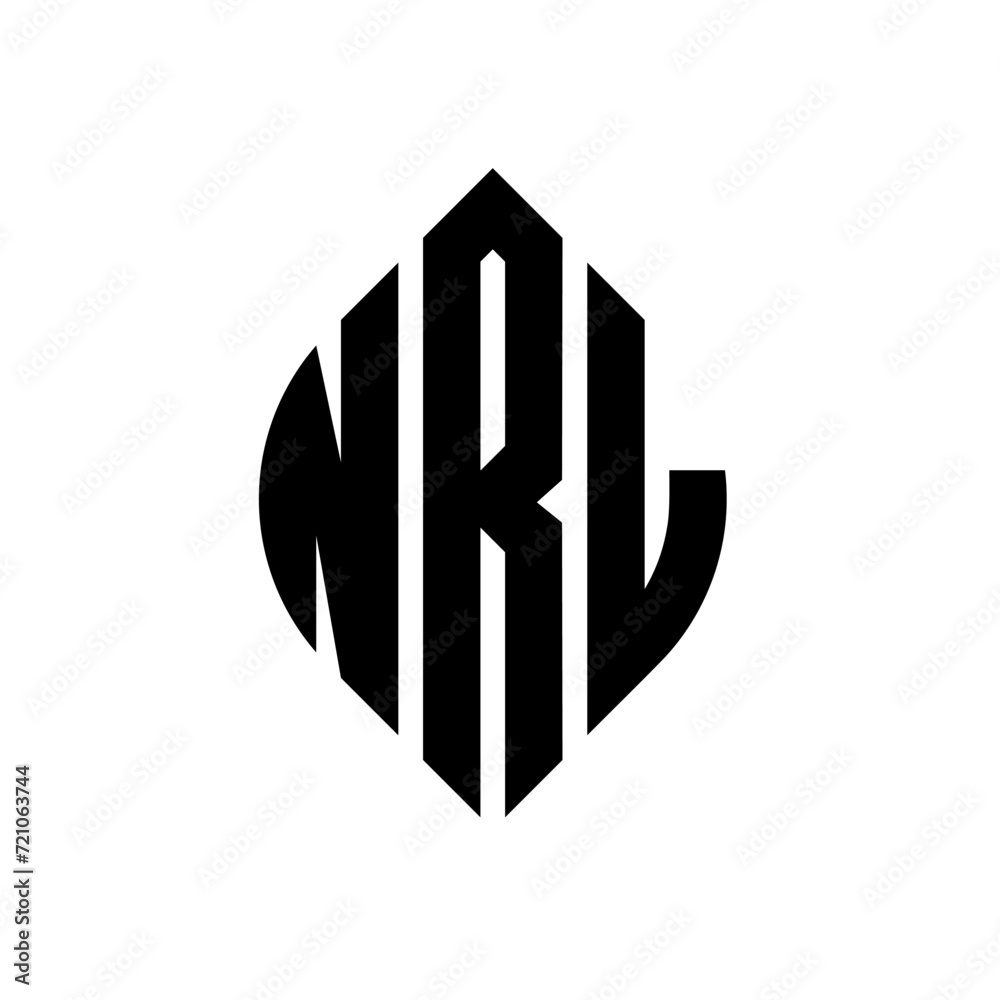 NRL circle letter logo design with circle and ellipse shape. NRL ...