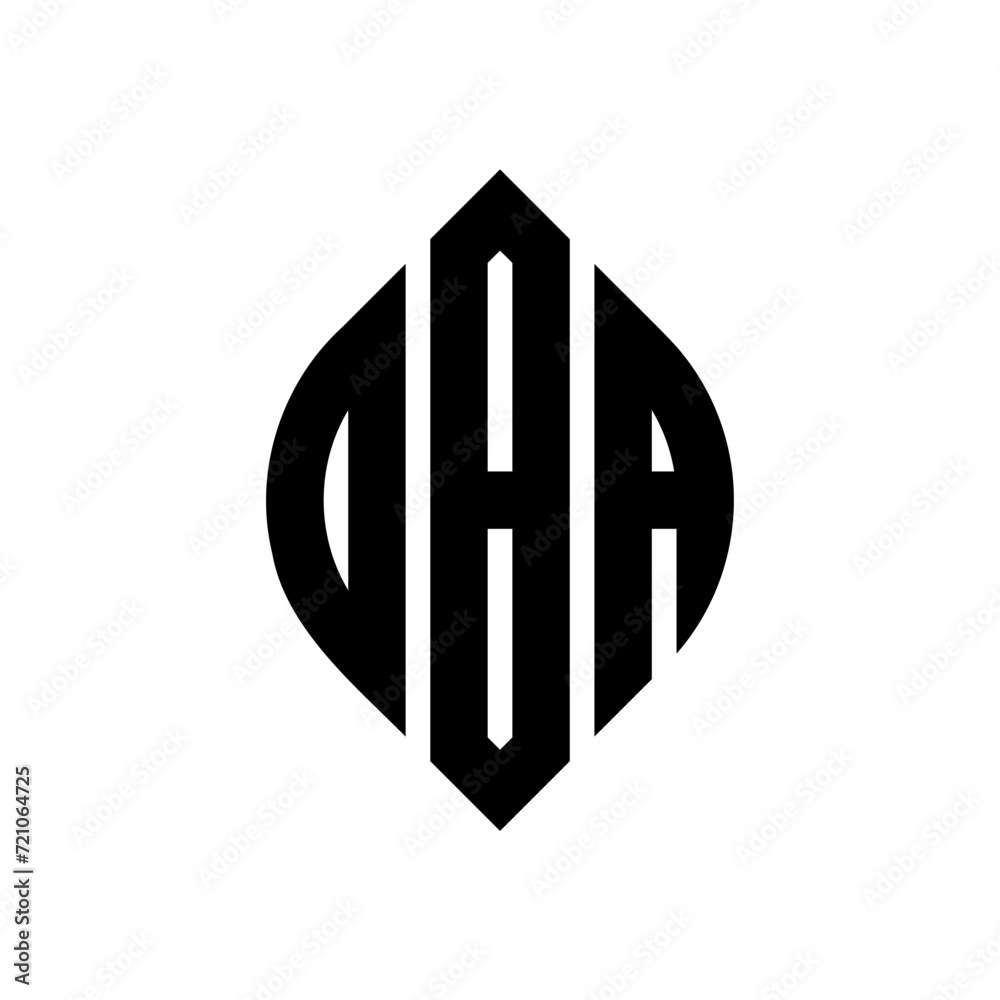 OBA circle letter logo design with circle and ellipse shape. OBA ...