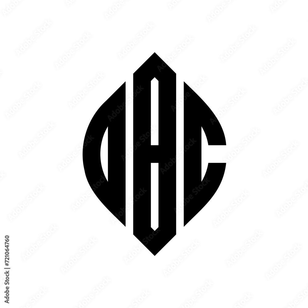 Vecteur Stock OBC circle letter logo design with circle and ellipse ...