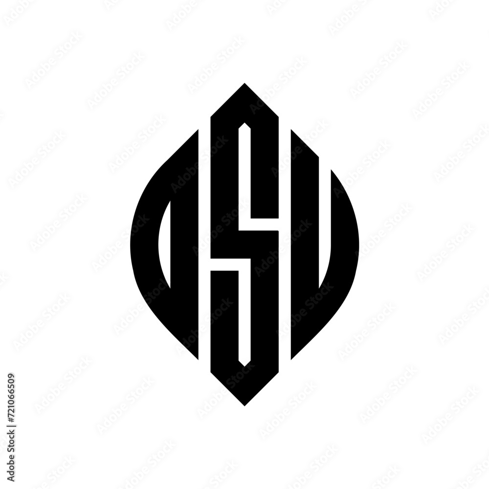 OSU circle letter logo design with circle and ellipse shape. OSU ...