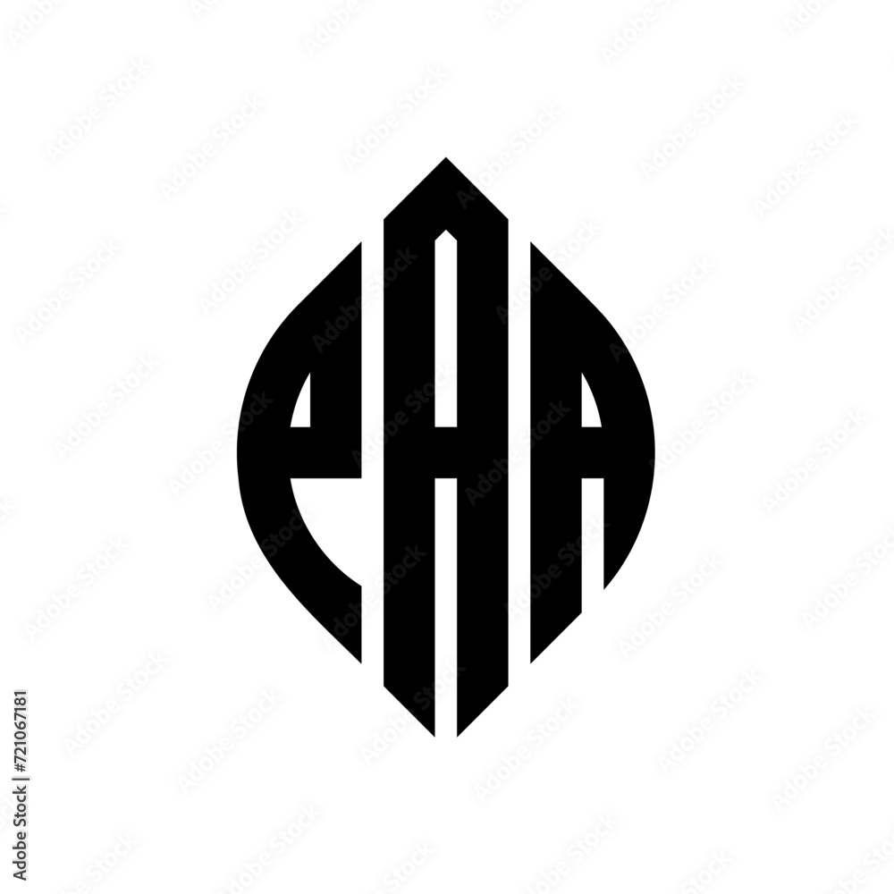 PAA circle letter logo design with circle and ellipse shape. PAA ...