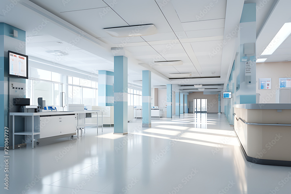 The decoration of the nursing staff's desks inside the new hospital ...