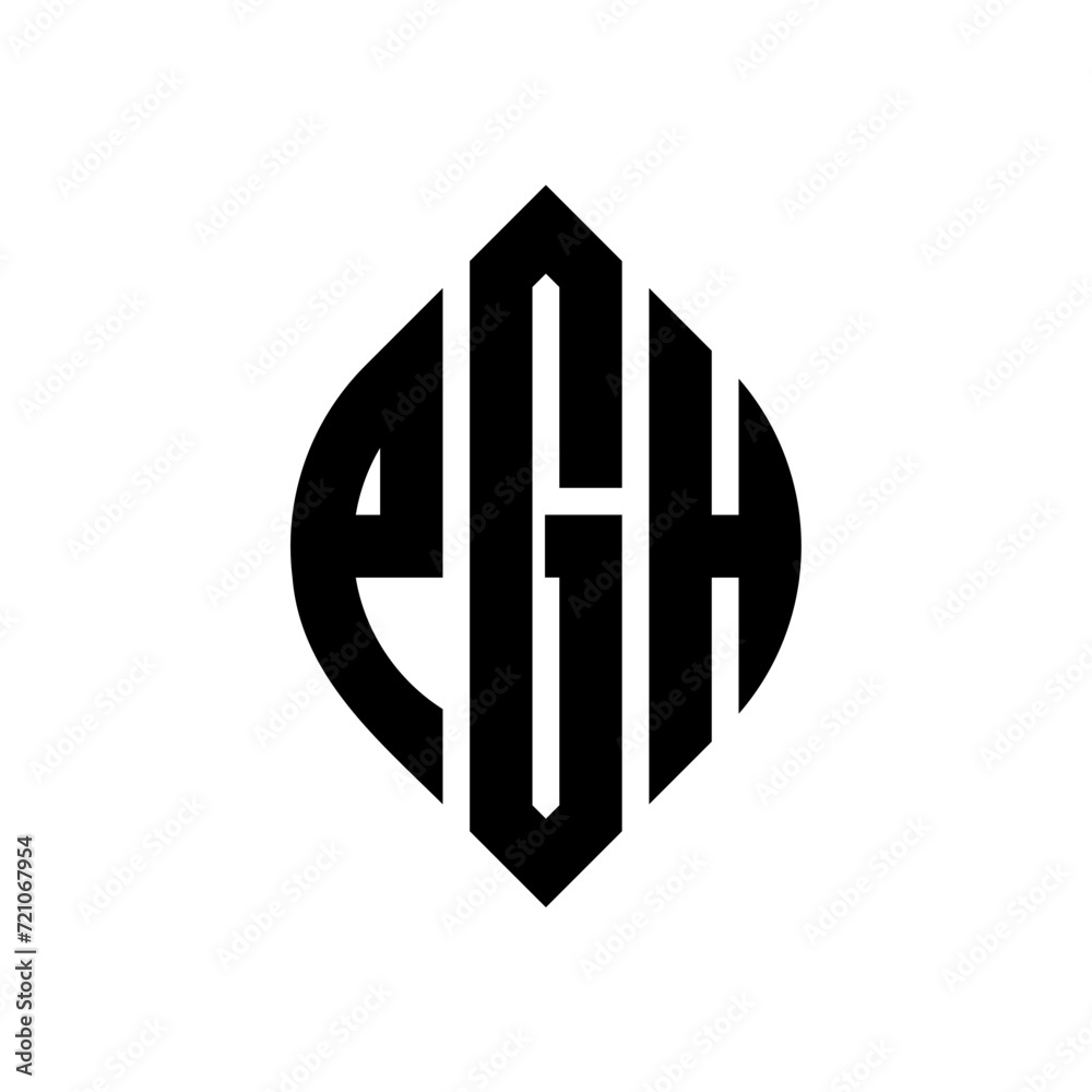 PGH circle letter logo design with circle and ellipse shape. PGH ...