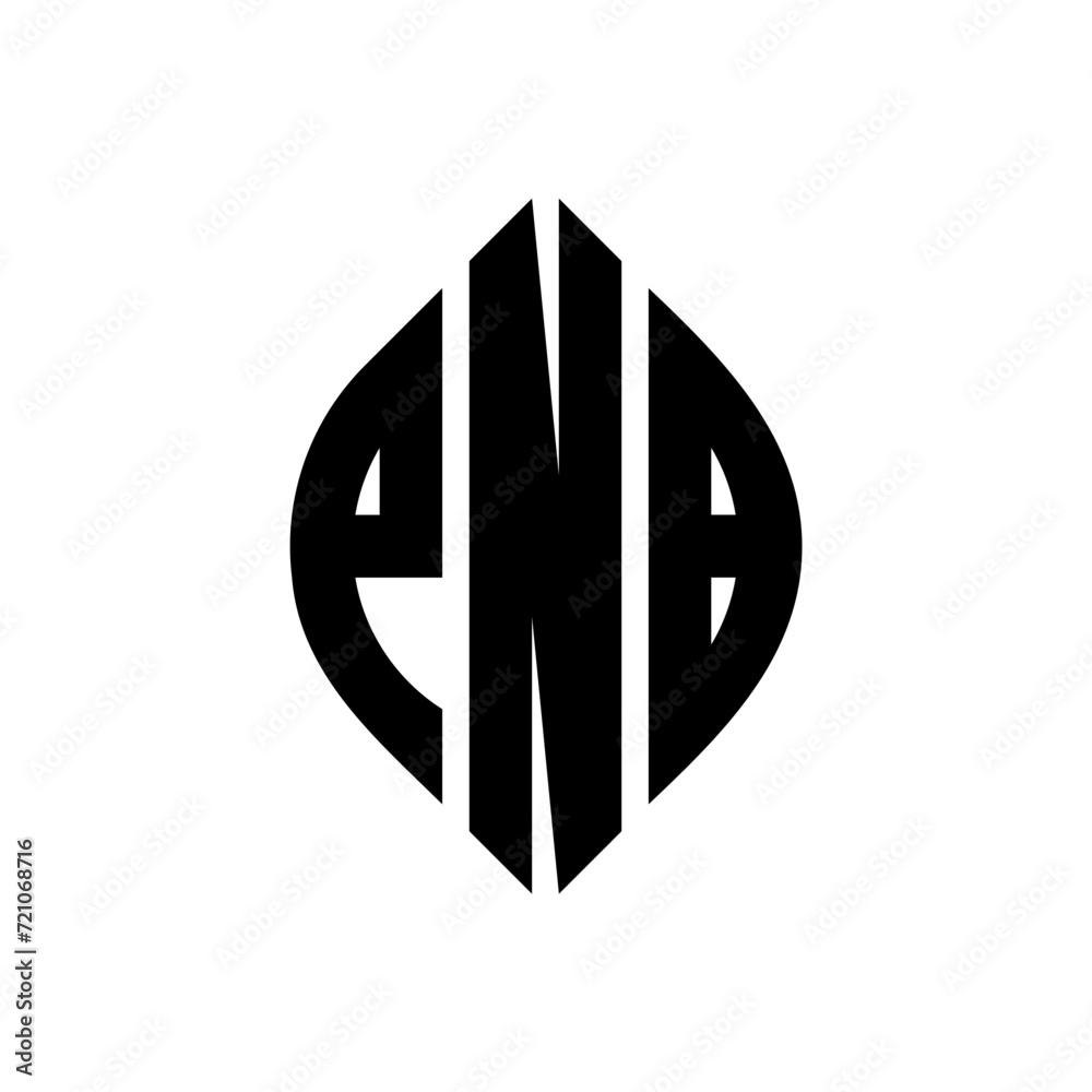 PNB circle letter logo design with circle and ellipse shape. PNB ...