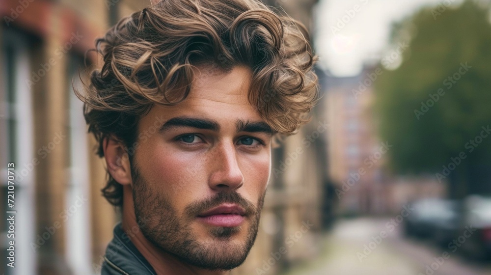 Effortless and natural men's messy hairstyle with textured waves and a ...