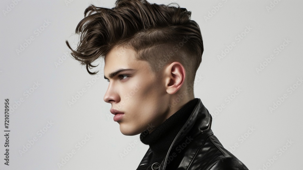 Men's disconnected undercut with a defined side part, showcasing a bold ...