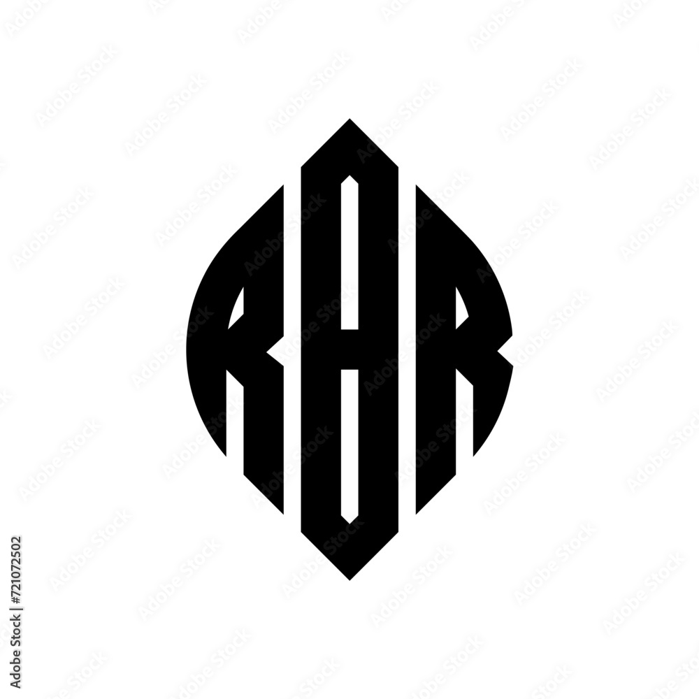 RBR circle letter logo design with circle and ellipse shape. RBR ellipse letters with ...
