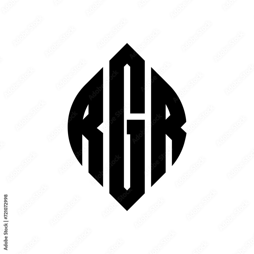 RGR circle letter logo design with circle and ellipse shape. RGR ...