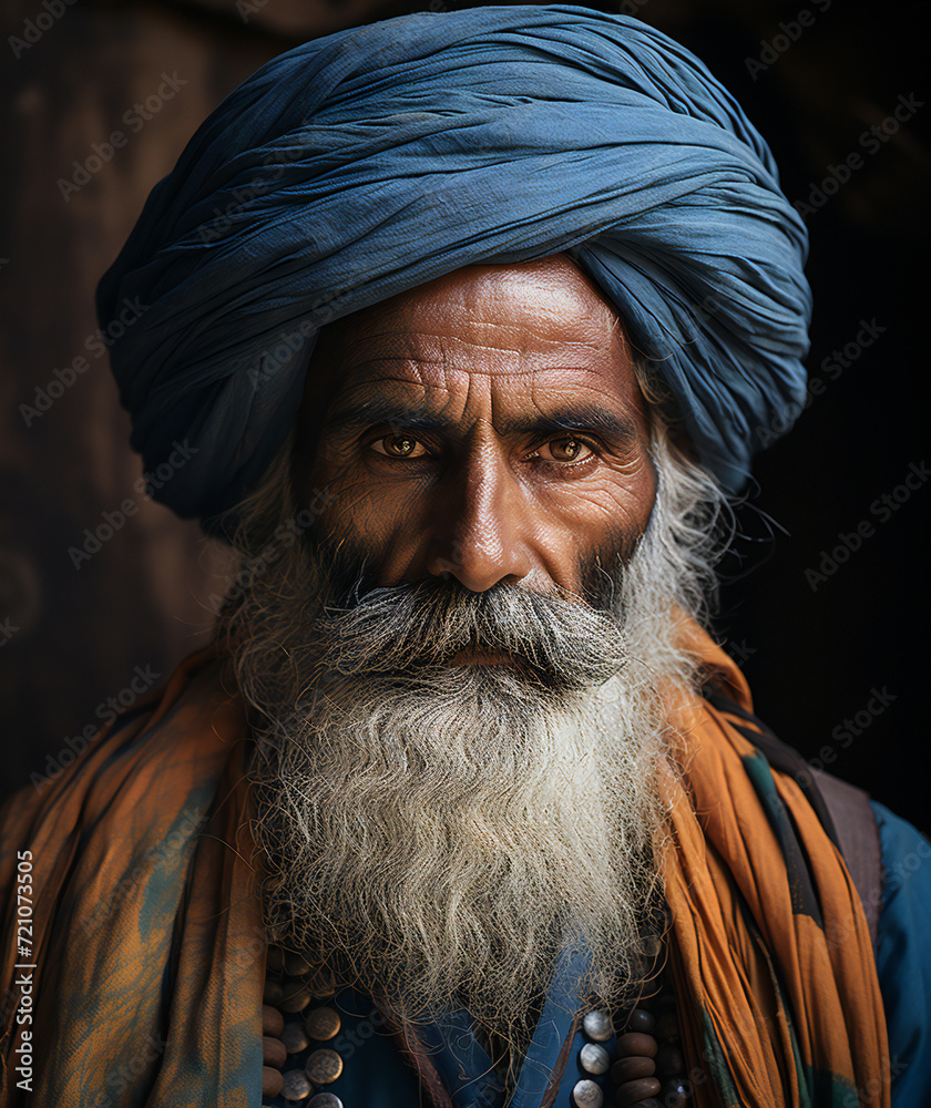 Closed up portrait Tribal Ethiopia indian elderly man in ethnic ...