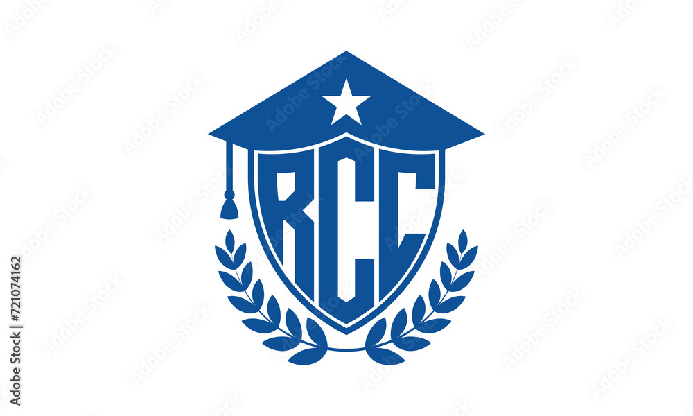 RCC three letter iconic academic logo design vector template. monogram ...