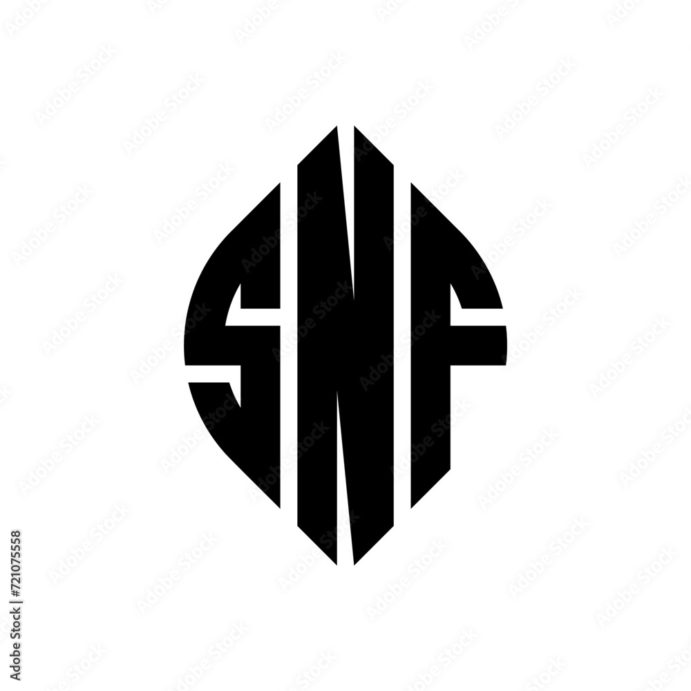 SNF circle letter logo design with circle and ellipse shape. SNF ...