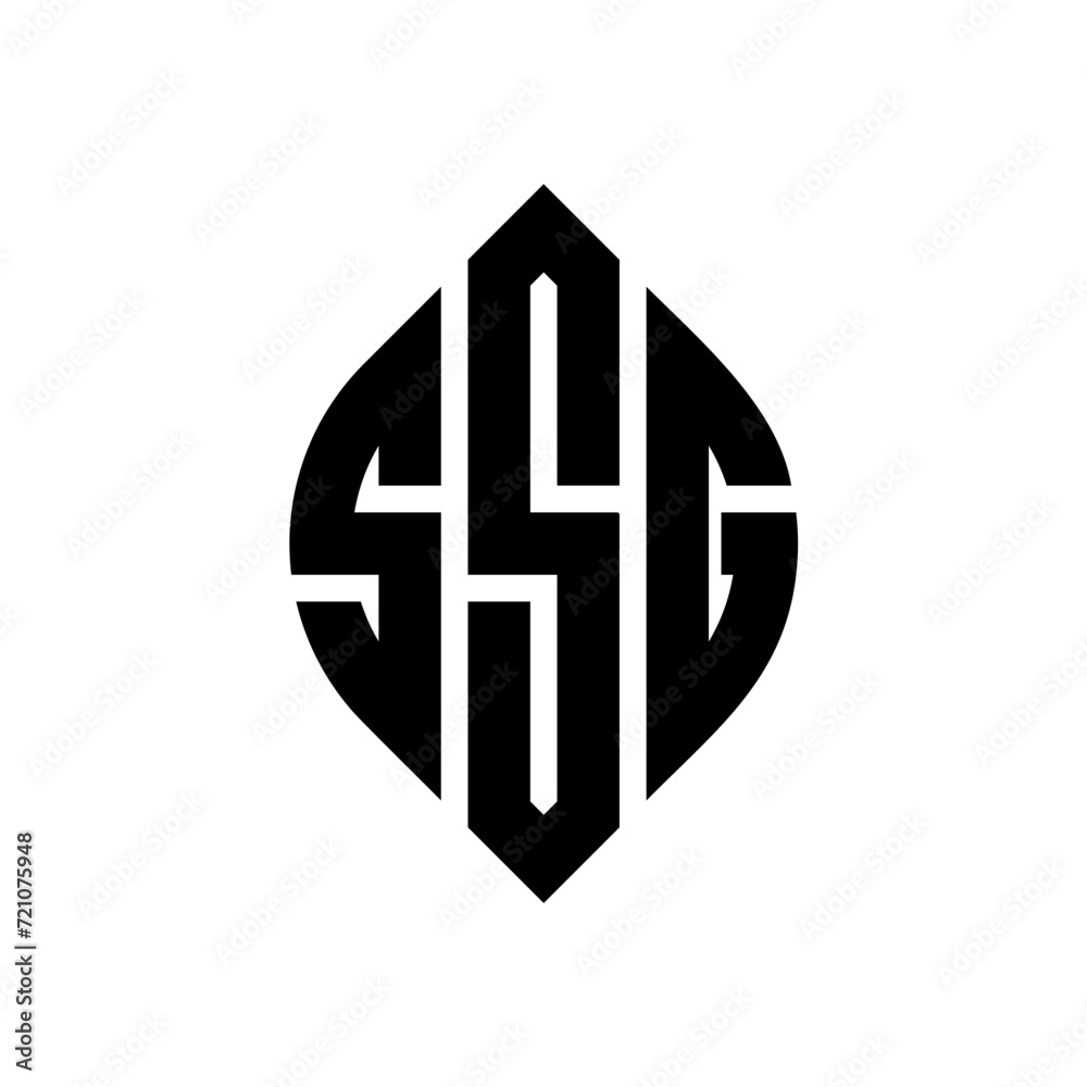 SSG circle letter logo design with circle and ellipse shape. SSG ...