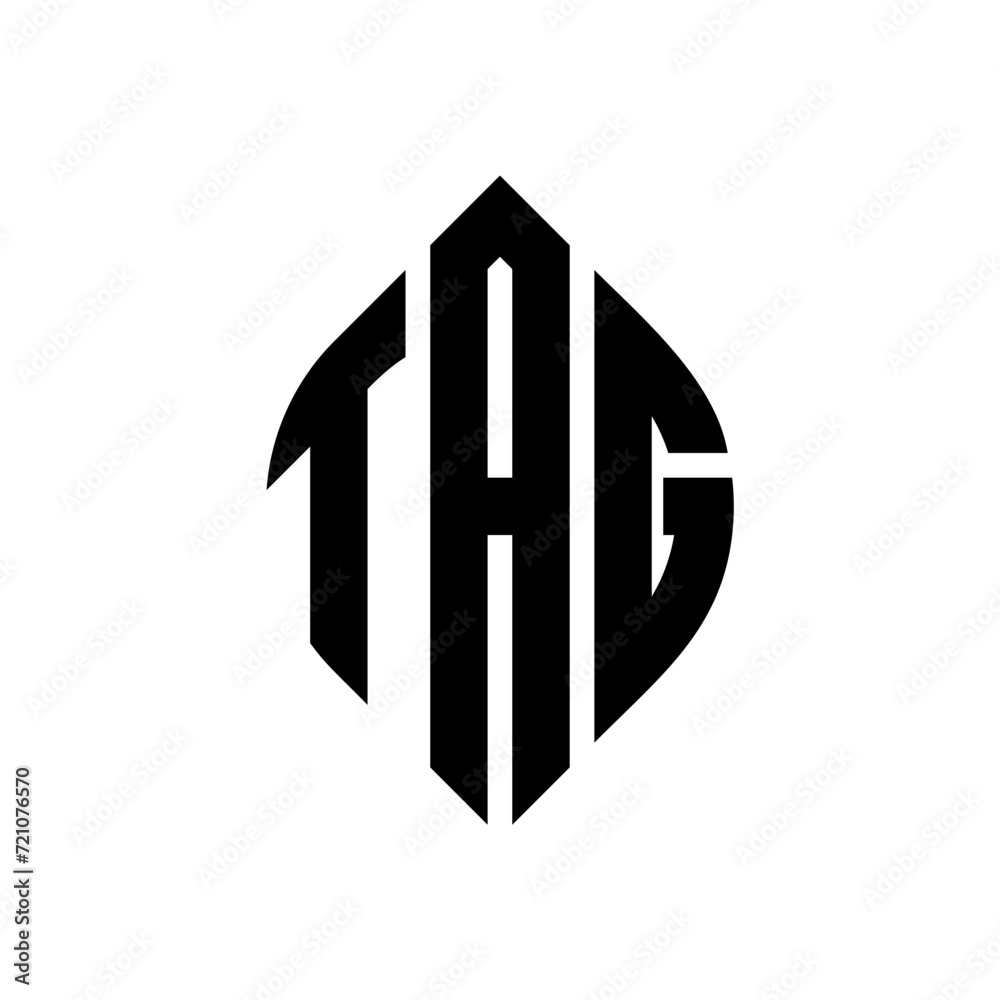 TAG circle letter logo design with circle and ellipse shape. TAG ...