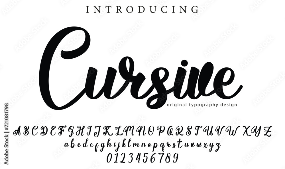 Cursive. Handdrawn calligraphic vector font for hand drawn messages ...