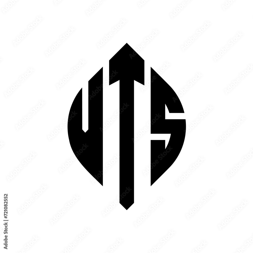 VTS circle letter logo design with circle and ellipse shape. VTS ...