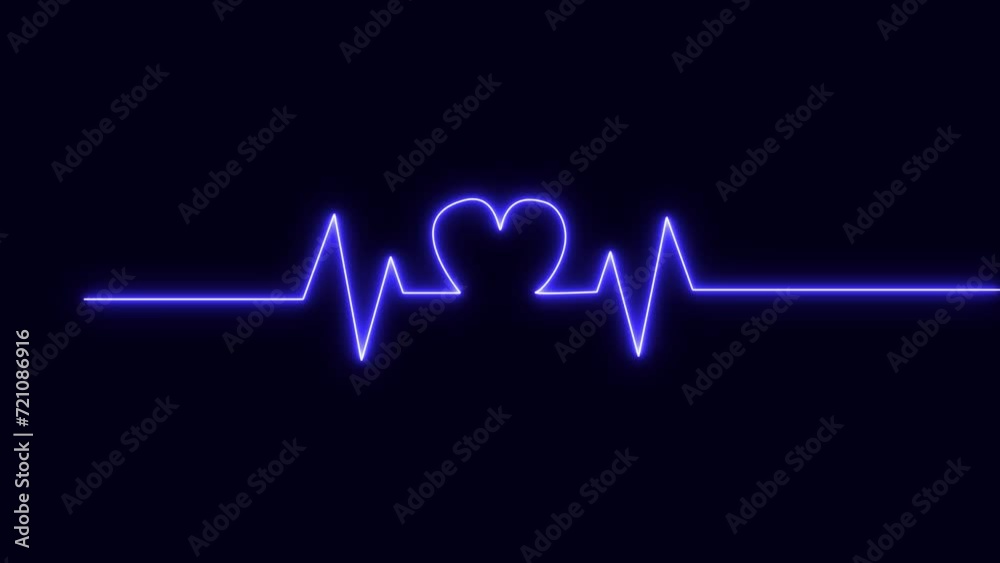 Digital Heartbeat Plus Animation, Glowing heart beat animation ...