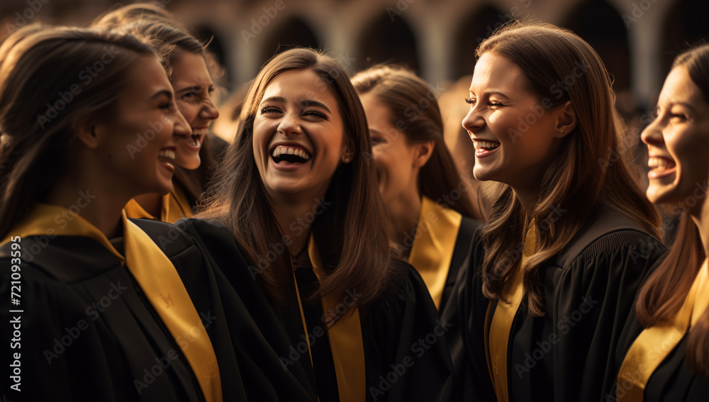 education, graduation and people concept - group of smiling students in ...