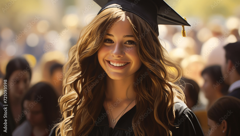 education, graduation and people concept - group of smiling students in ...