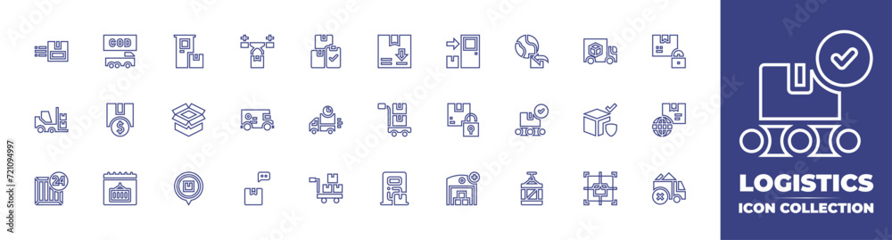 Logistics line icon collection. Editable stroke. Vector illustration ...
