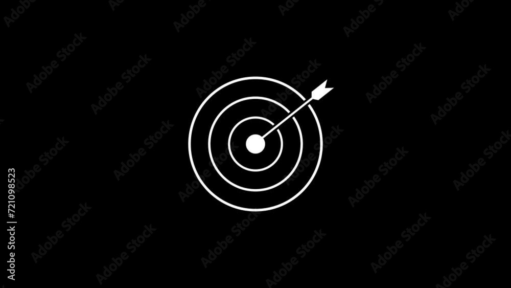 Target goal icon animation marketing targeting strategy symbol. aim ...