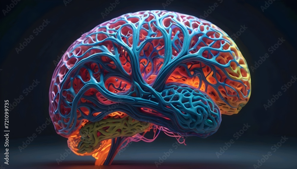Foto de Cross section of the human brain, showcasing different regions ...