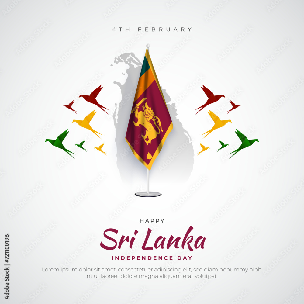 Sri Lanka Independence Day Post and Greeting Card. Happy Independence ...