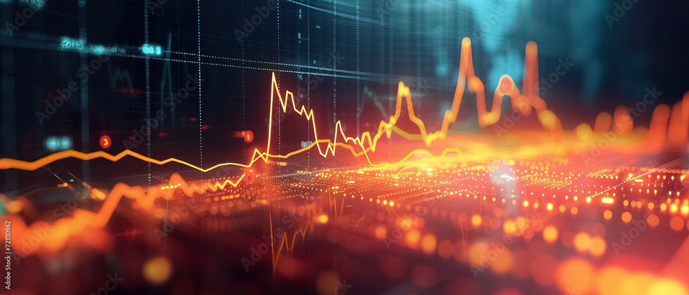 Abstract Finance background with Top view Financial charts and graphs ...