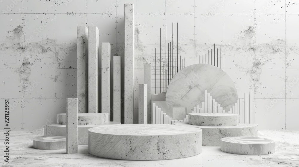 Modern infographics stylized as concrete. Statistics Business 3d Pie ...