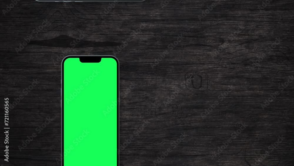 Vidéo Stock smartphone display with blank green screen chroma key app ...