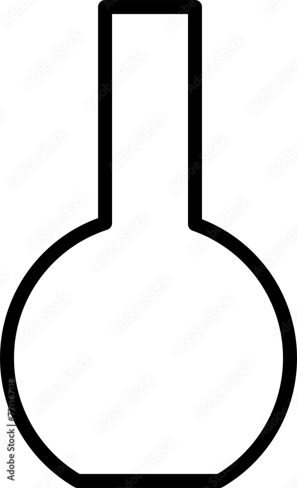 Transparent PNG vector image of a flat bottom flask. The flask is ...